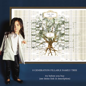 8 Generation Family Tree DIY 24x36 PDF Template paper - Etsy Australia