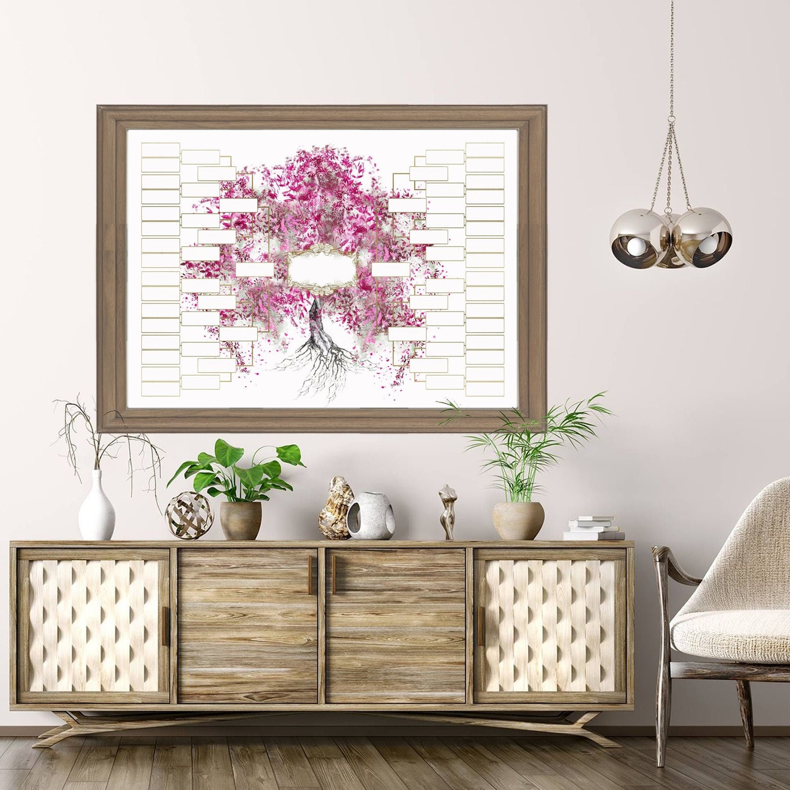 Pink Family Tree Template for 5 Generations. Ancestors Family | Etsy