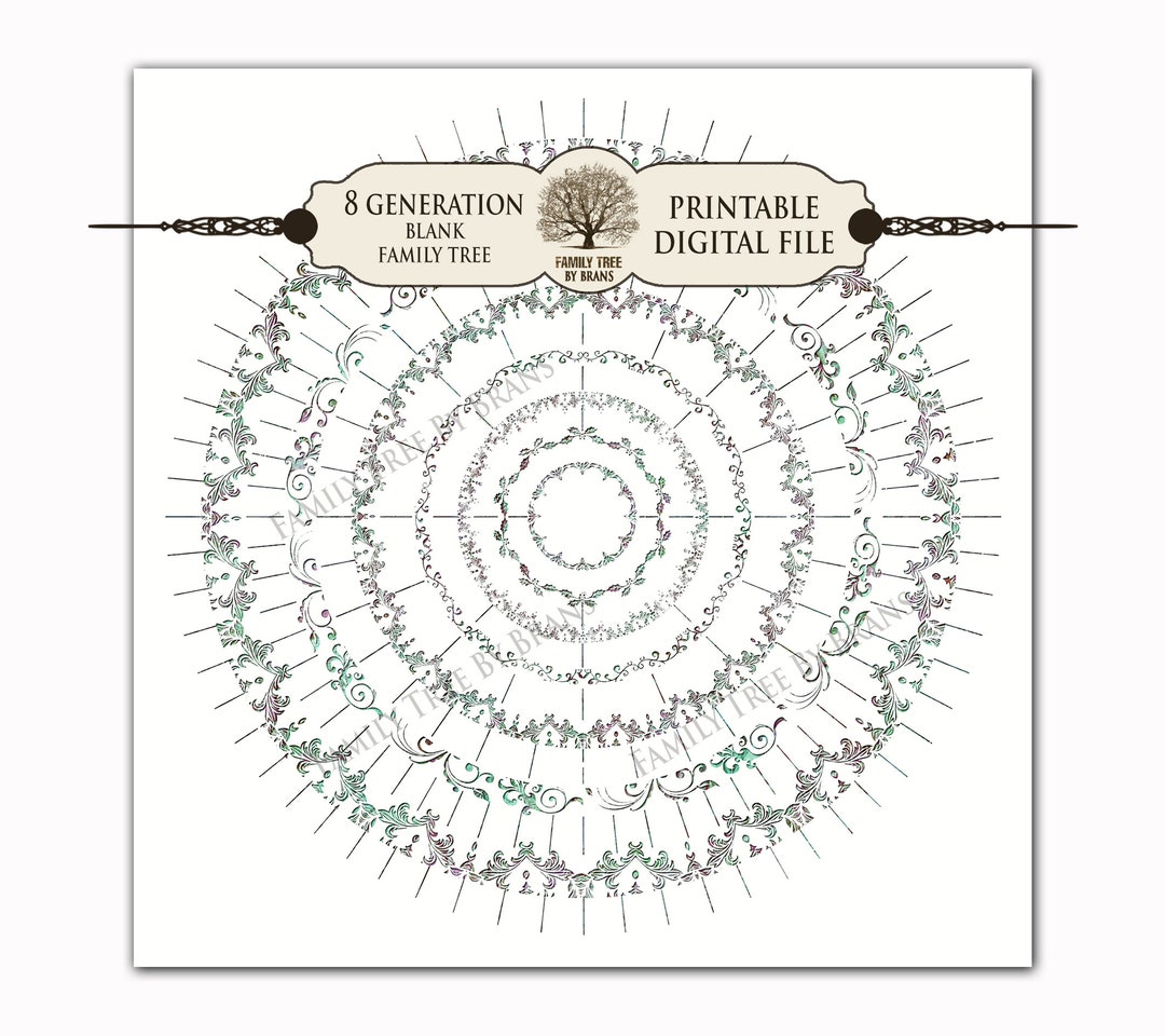 Family Tree 8 Generations Blue Ancestry Family Tree Blank Template ...