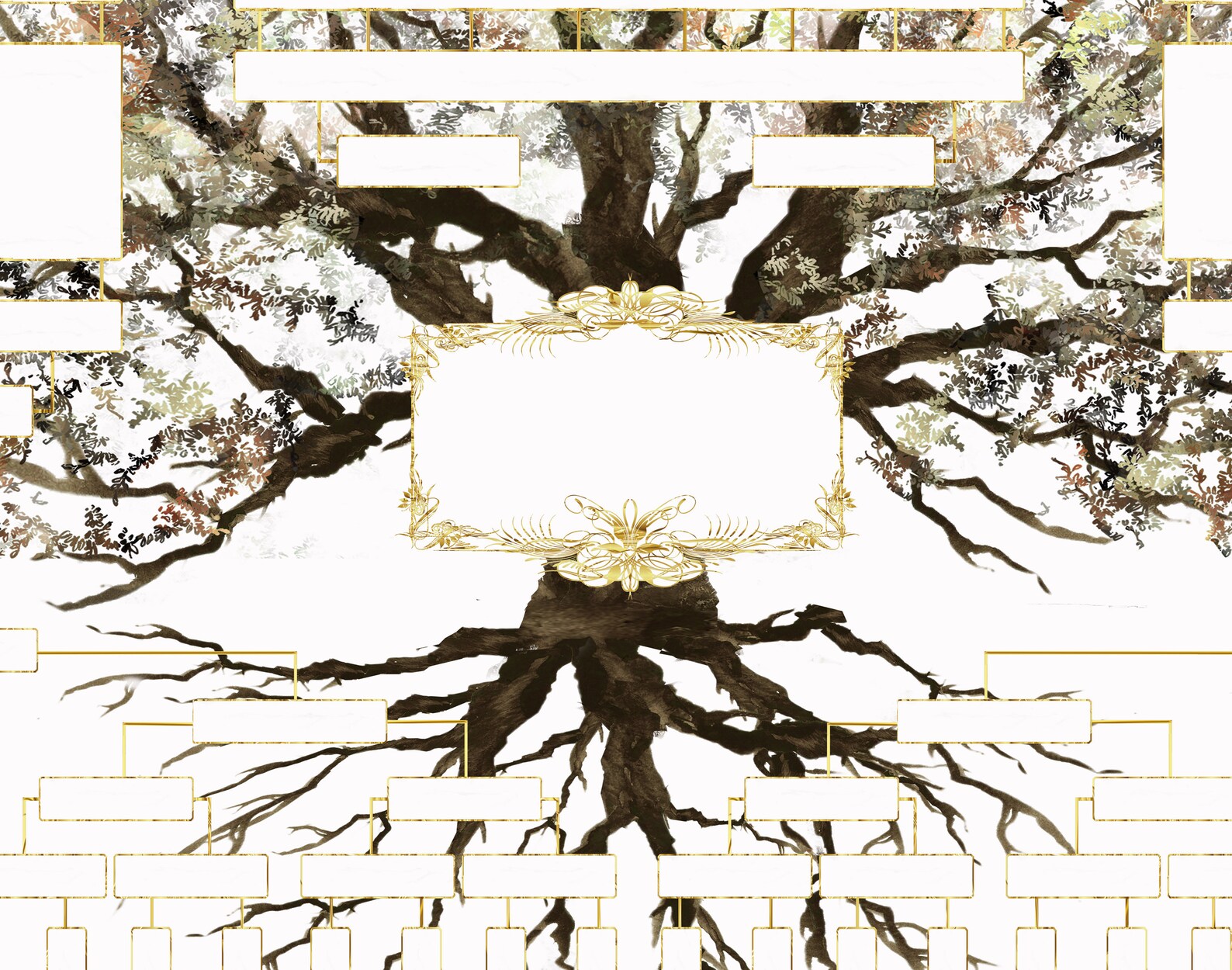 Beautiful Royal Large Family Tree Gold Digital Art Ancestors - Etsy