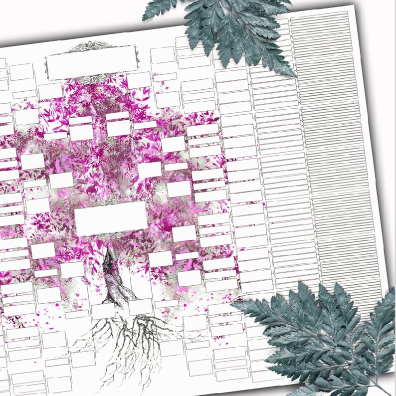 Fill in It Yourself Easy. Family Tree Template. Adobe Acrobat - Etsy