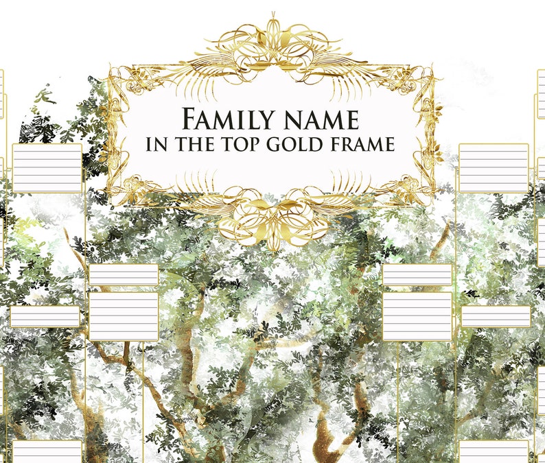 Large 8-9 Generations Family Tree Printable Digital File | Etsy