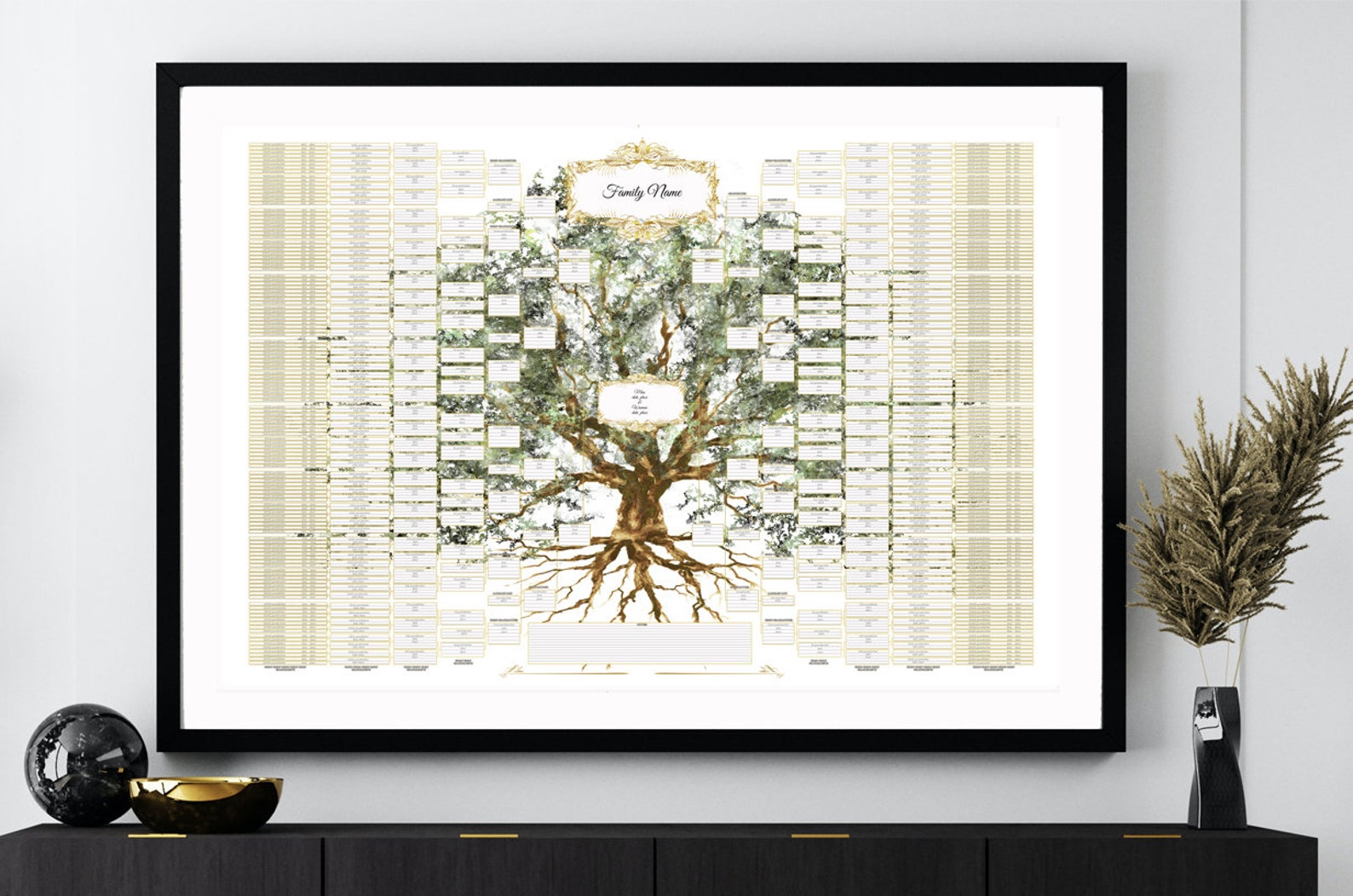 Fillable Family Tree 8 Generation. Easy Add Your Family Names. - Etsy