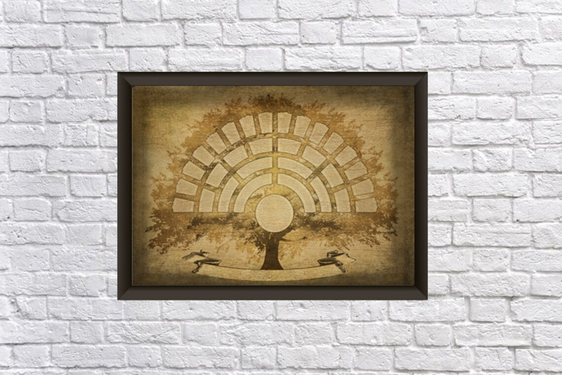 Yellow Retro Ancestry Family Tree Mother's Day Gift - Etsy