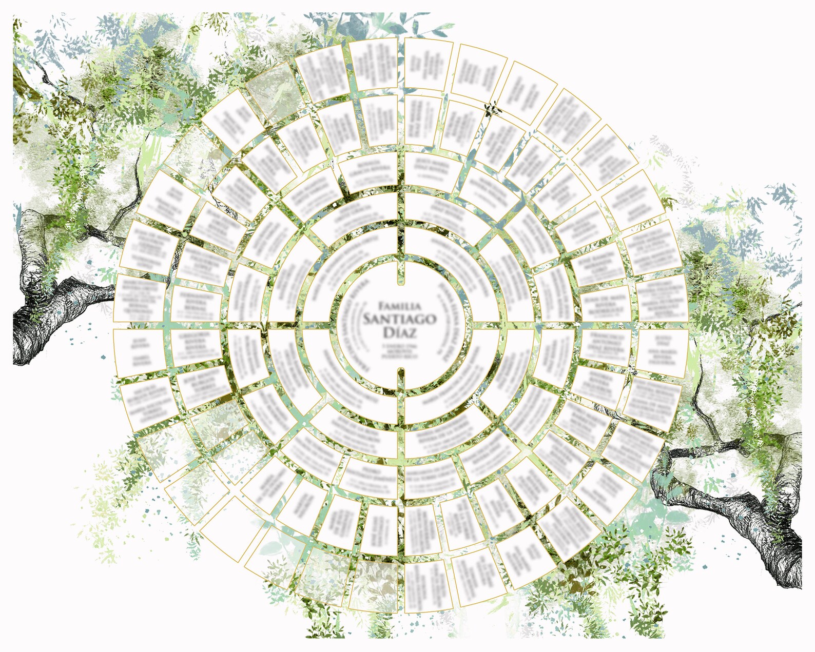 Personalized ancestry family tree chart 6 or 7 generations | Etsy