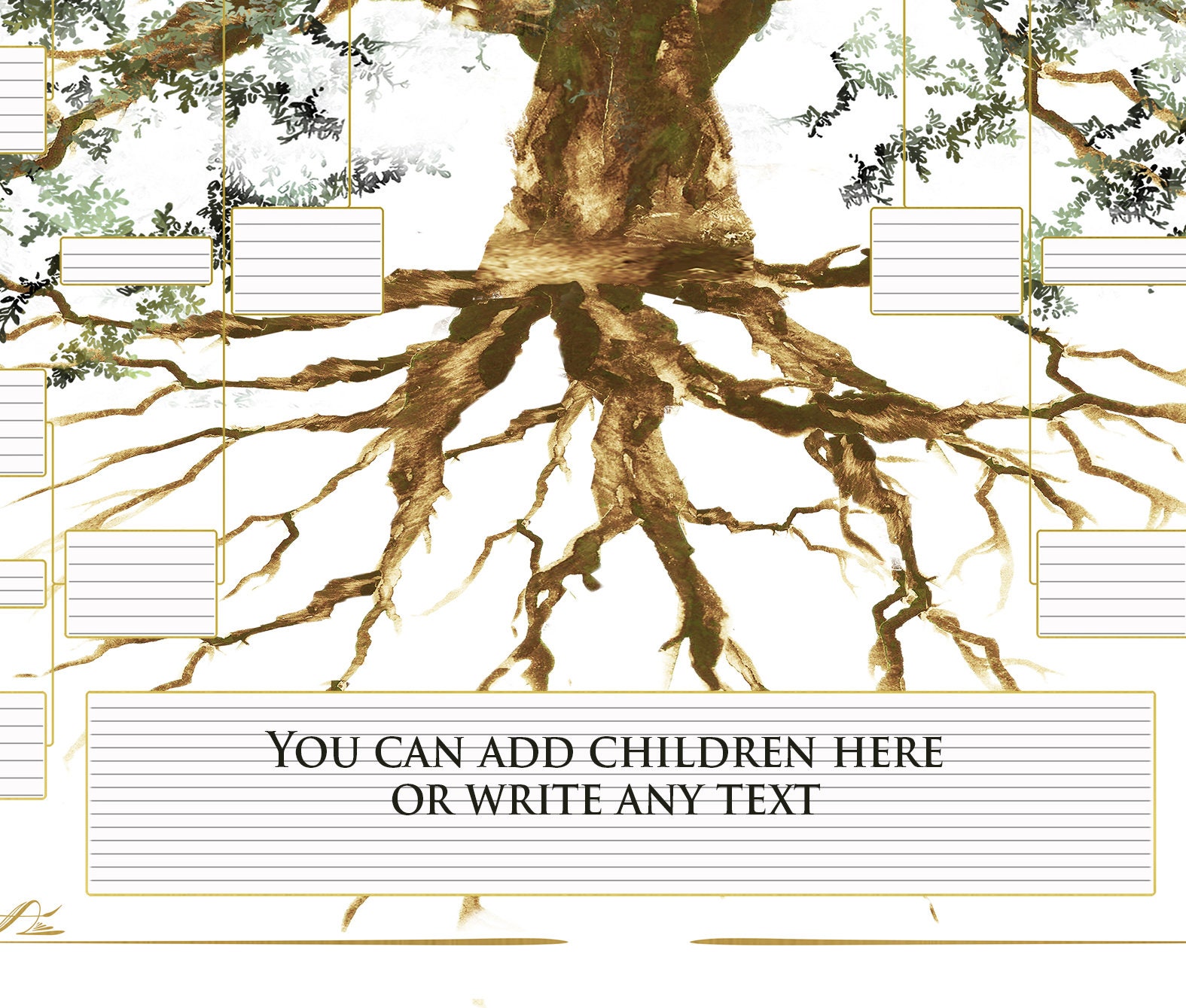 Large 8-9 generations family tree printable digital file | Etsy