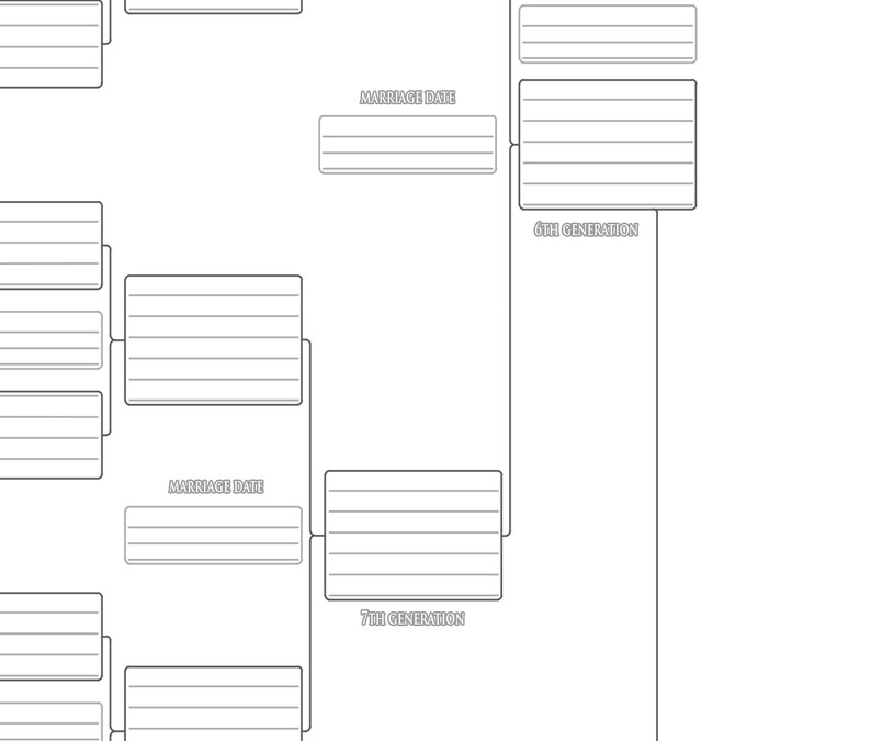 Large 13 Generations Family Tree Printable Digital File Royal - Etsy