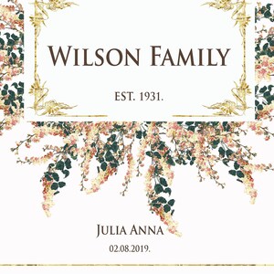 Royal Gold Flower Large Ancestry Genealogy Family Tree Wall Decor,large ...