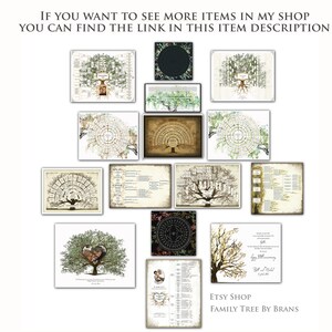 Large 13 Generations Family Tree Printable Digital File, Royal Gold ...