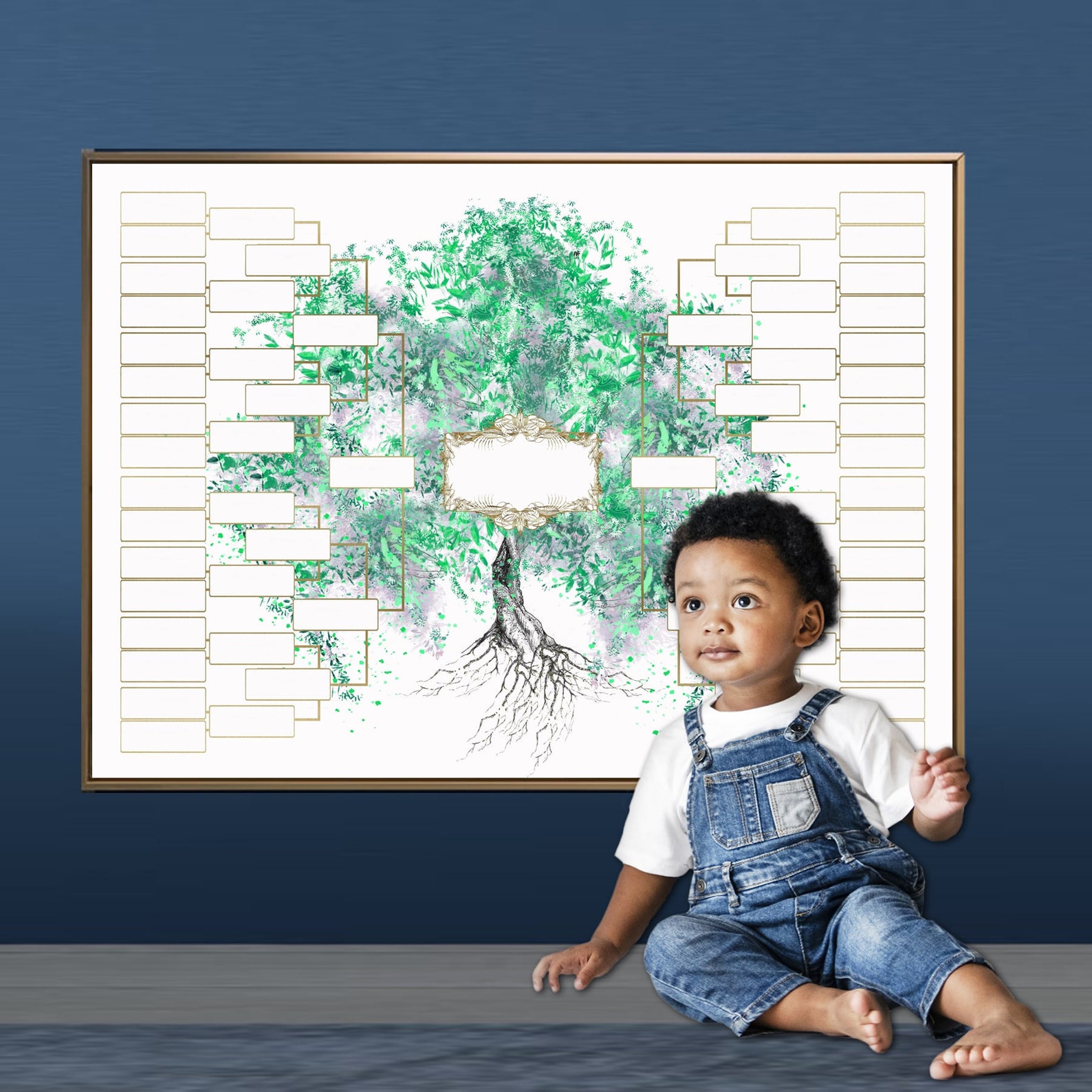 Family Tree 5 Generation. Family Tree Fillable Template. - Etsy