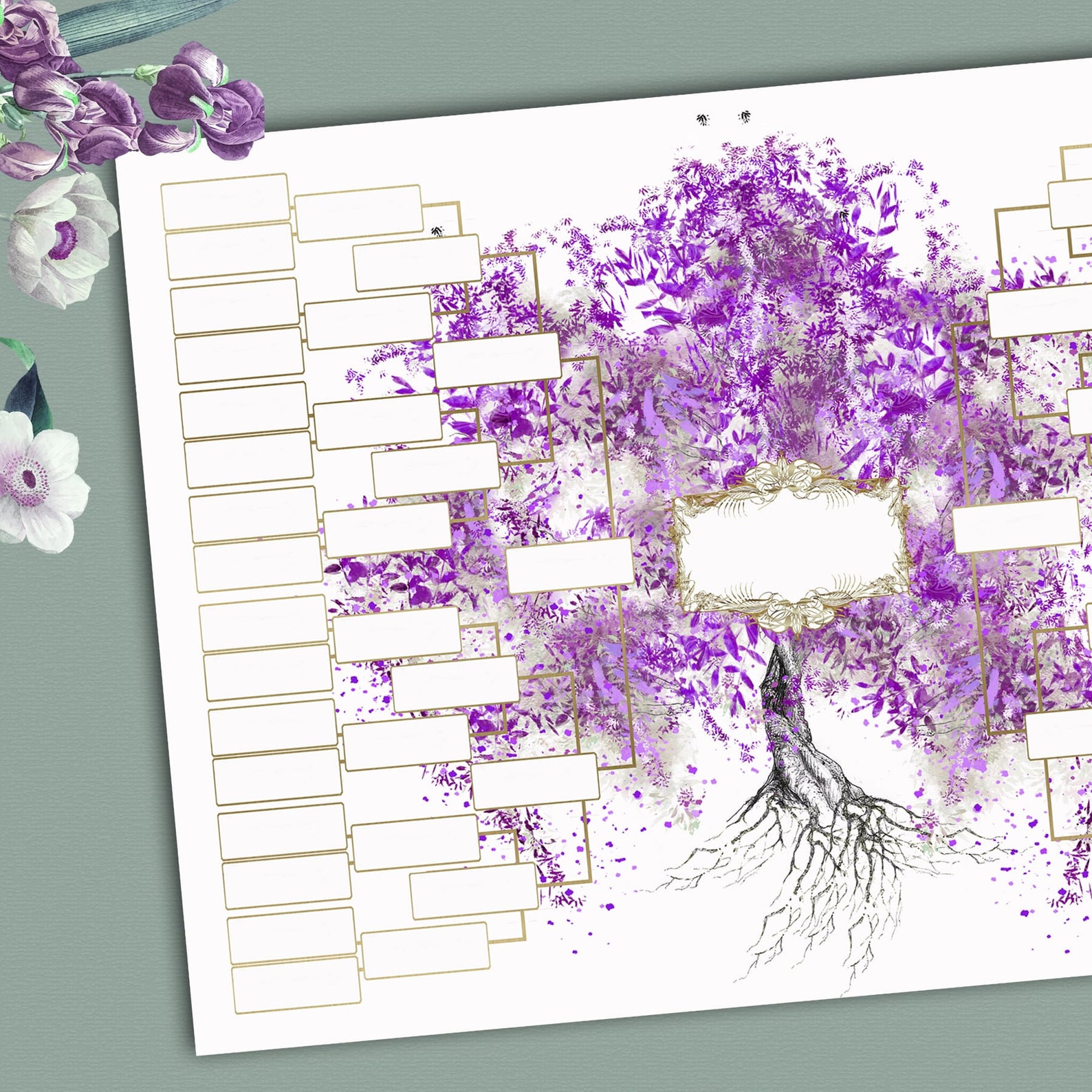 Family Tree Fillable Template. Ancestor Family Tree 5 - Etsy