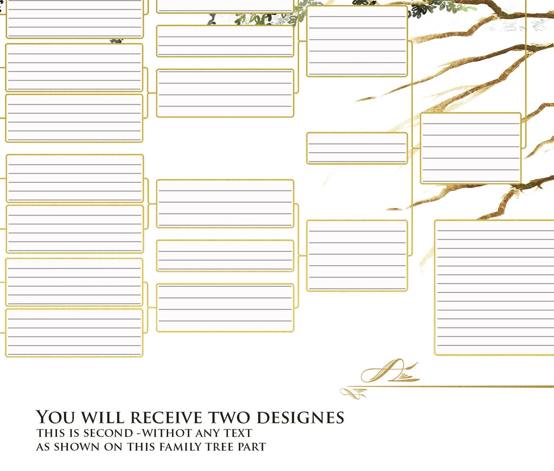 Large 8-9 generations family tree printable digital file | Etsy