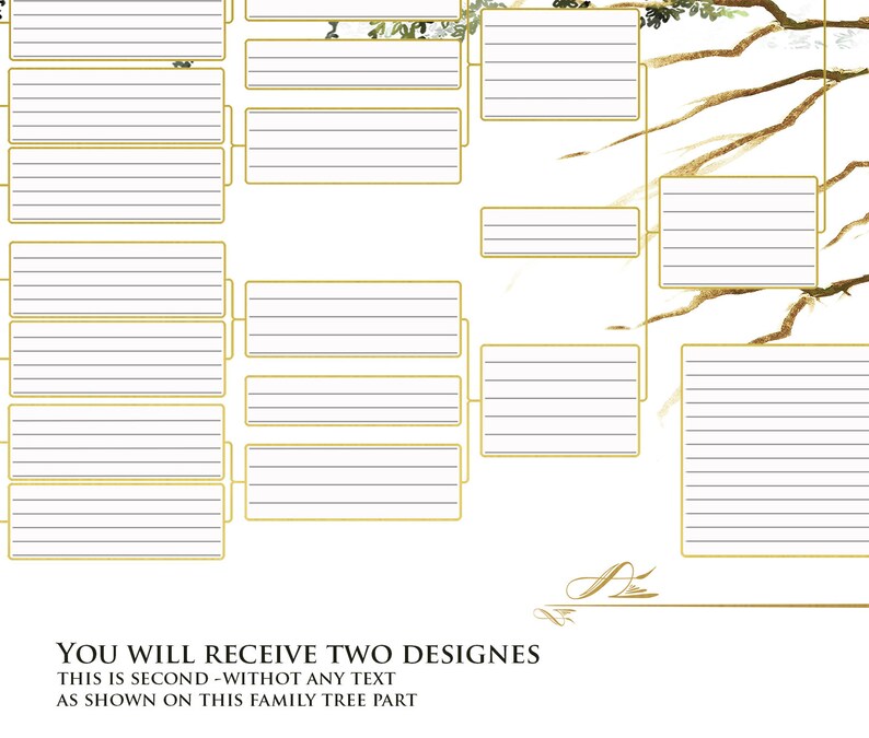 Large 8-9 Generations Family Tree Printable Digital File | Etsy