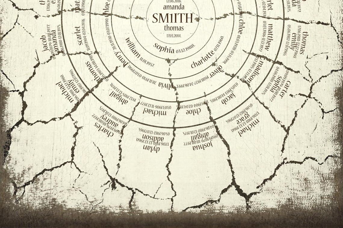 Cracked Ground Family Tree Rustic Design Family Tree - Etsy
