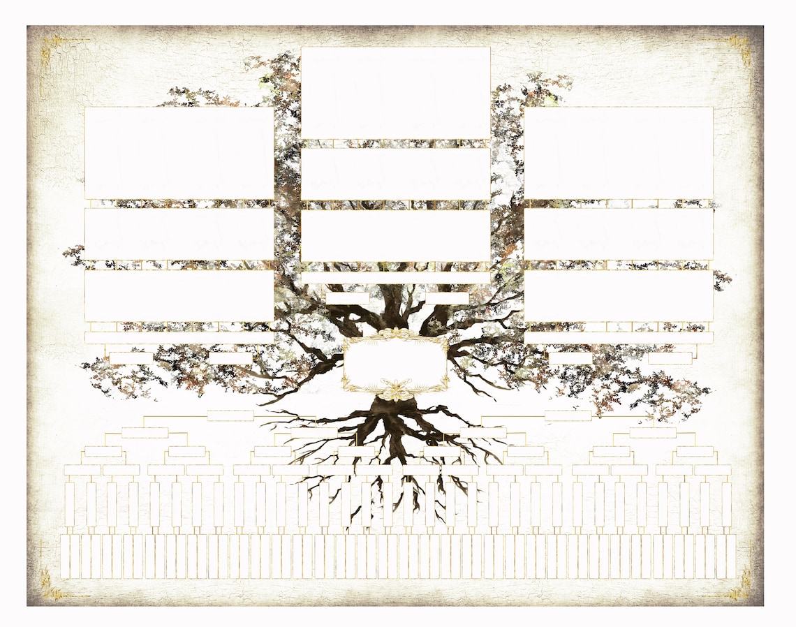 Beautiful Royal Large Family Tree Gold Digital Art Ancestors - Etsy