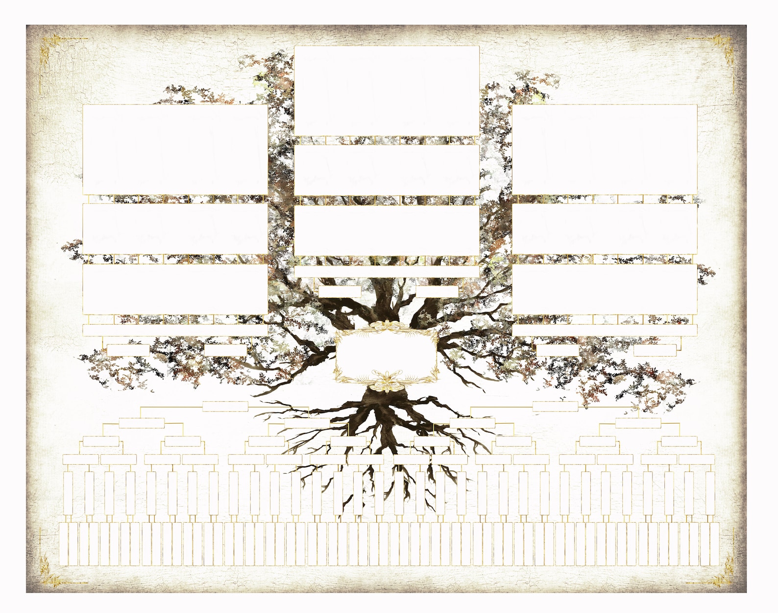 Beautiful Royal Large Family Tree Gold Digital Art Ancestors - Etsy