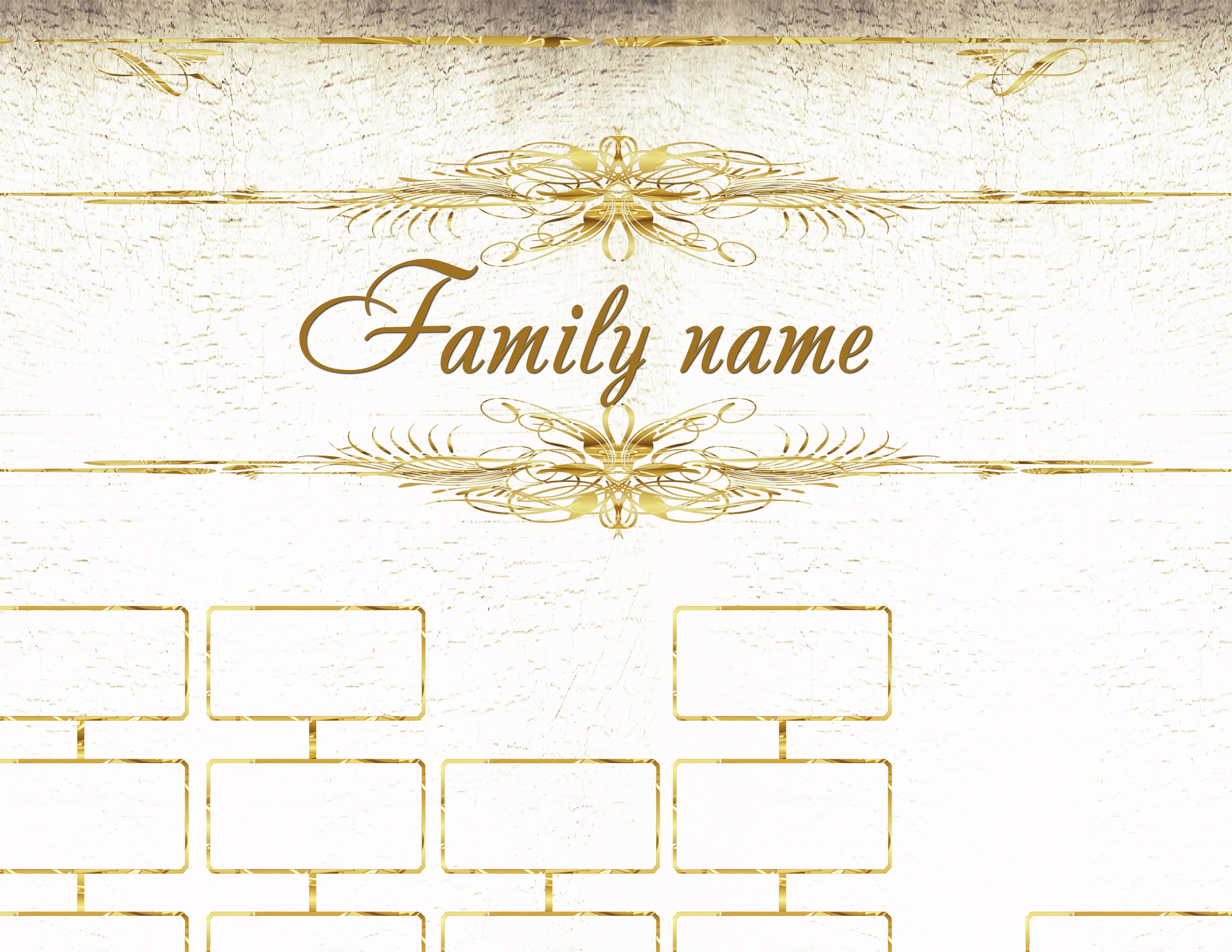 Royal Gold Large Ancestry Genealogy Family Tree Home Wall | Etsy