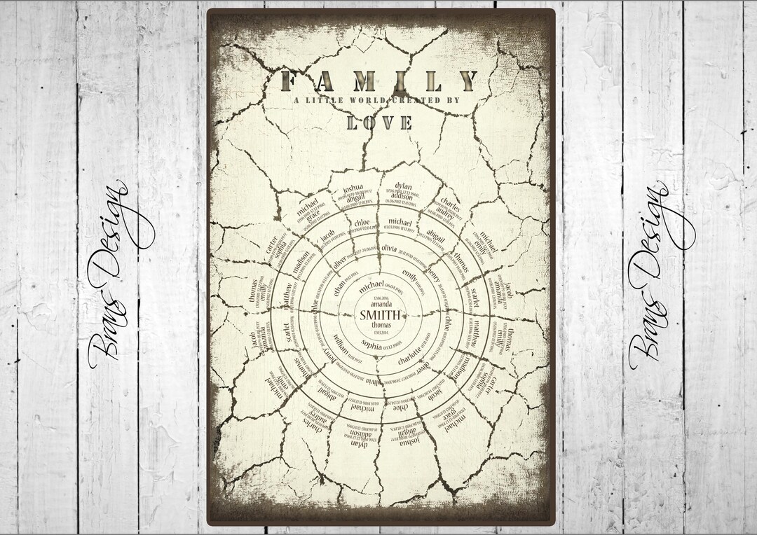 Cracked Ground Family Tree, Rustic Design Family Tree, Unusuall Cracked ...