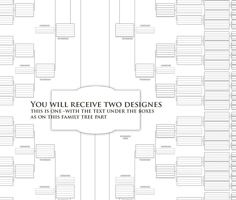 Large 13 Generations Family Tree Printable Digital File Royal - Etsy