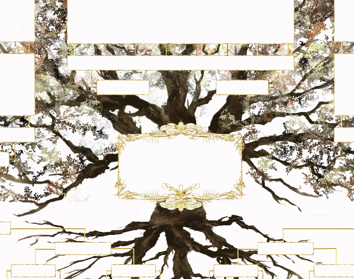 Beautiful Royal Large Family Tree Gold Digital Art Ancestors - Etsy