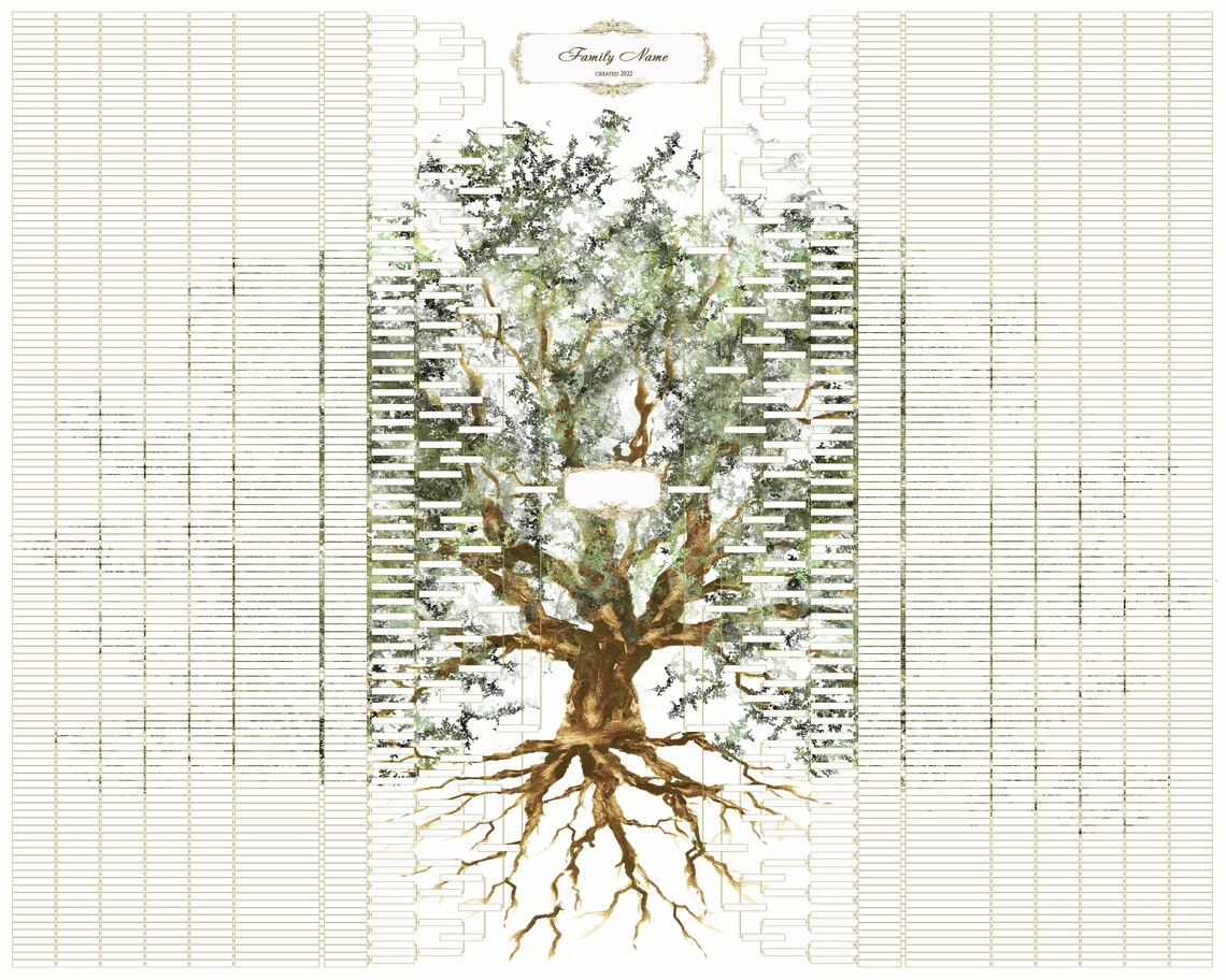 15 Generation Family Tree. Large Family Tree for 15 Ancestor - Etsy