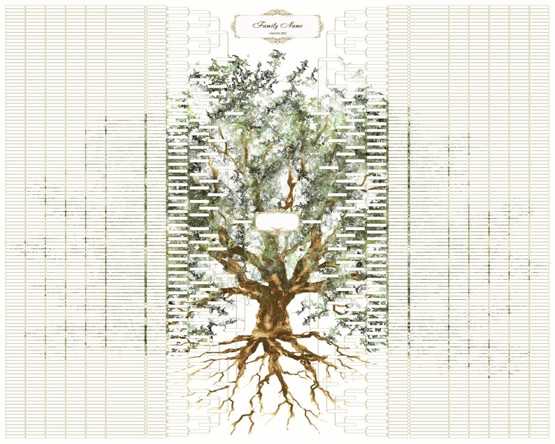 15 Generation Family Tree. Large Family Tree for 15 Ancestor - Etsy