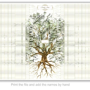 15 Generations Ancestry Family Tree. Printable Family Tree to Fill in ...