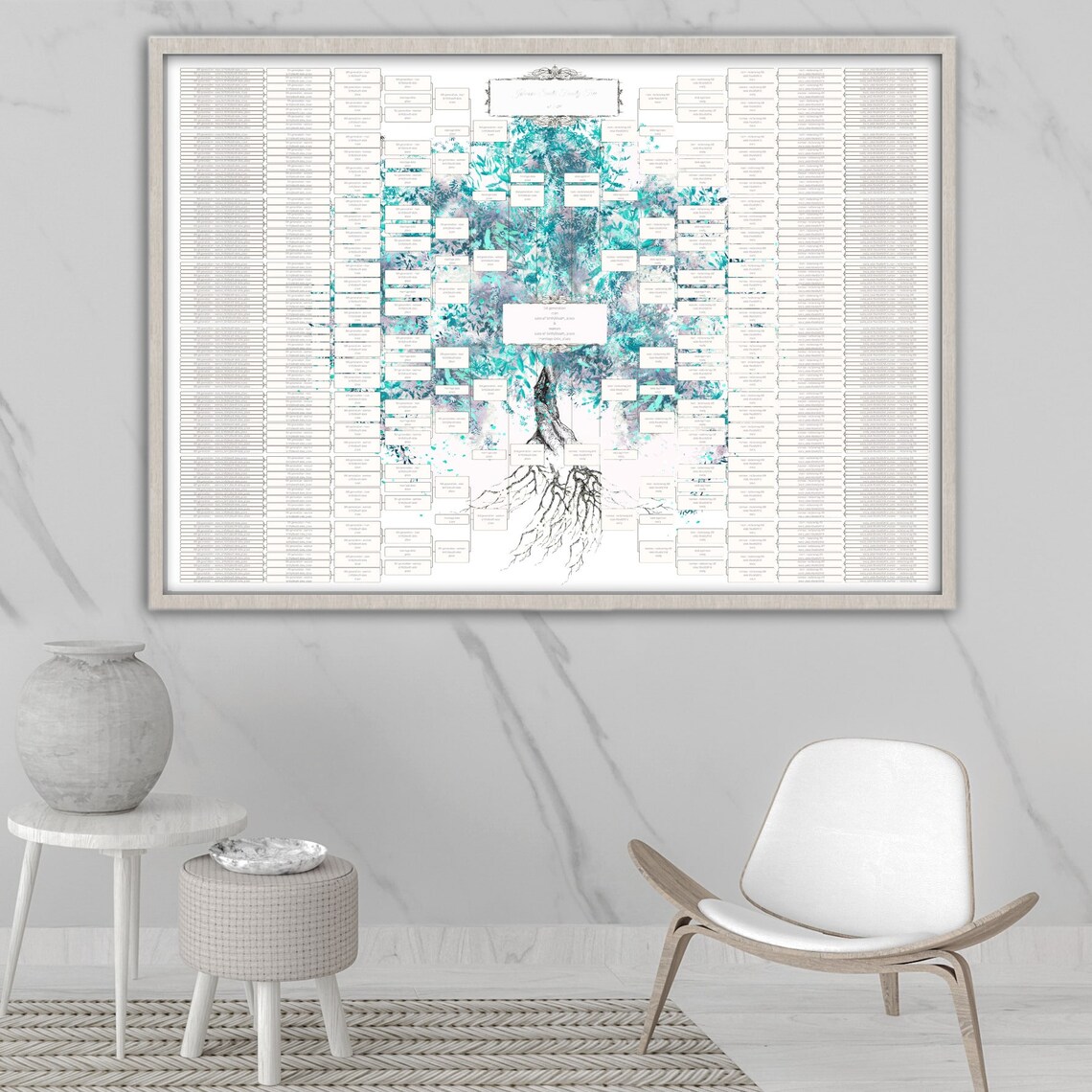 Easy to Fill in Family Tree Template. Fillable Family Tree | Etsy