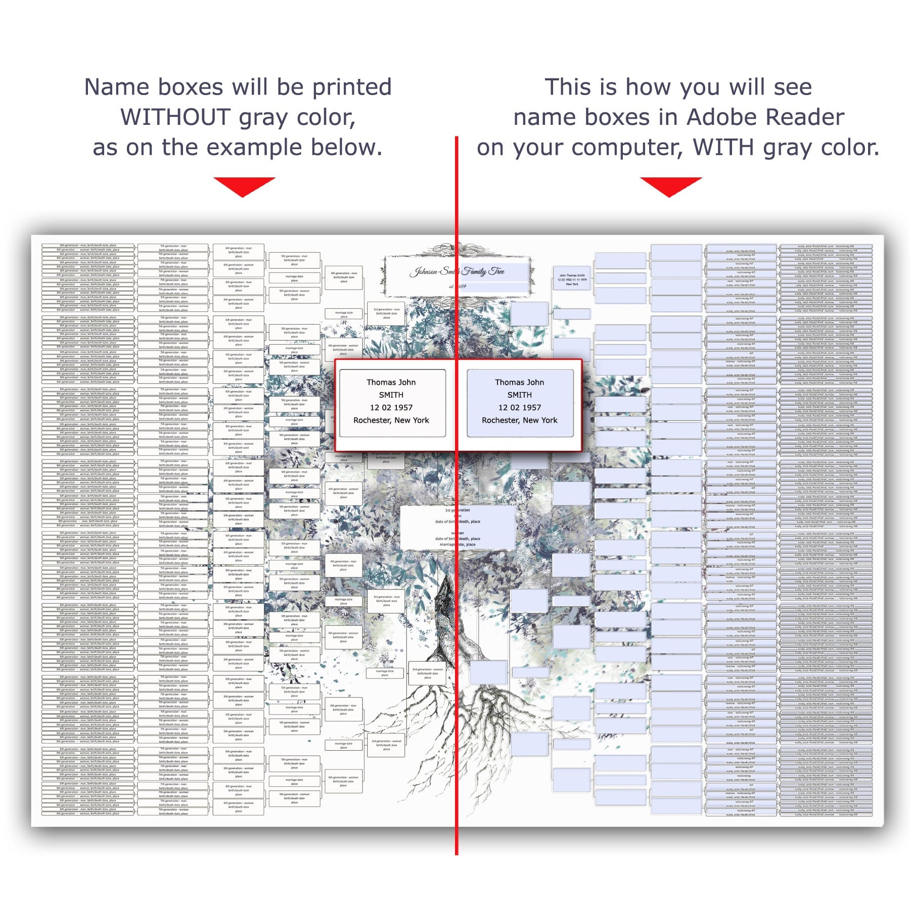 Easy to Fill in Family Tree Template. Fillable Family Tree - Etsy