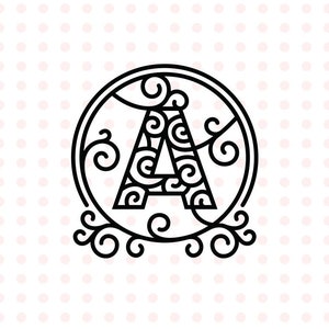 Round Monogram Alphabet Svg, Monogram Letters, Initials Svg, Wedding ...