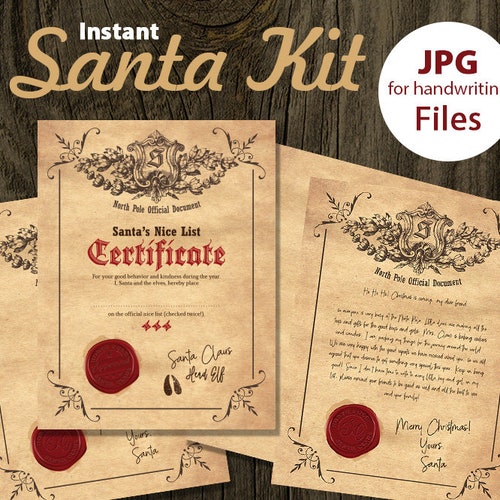 Editable Letter From Santa Printable Kit Customized Nice List | Etsy