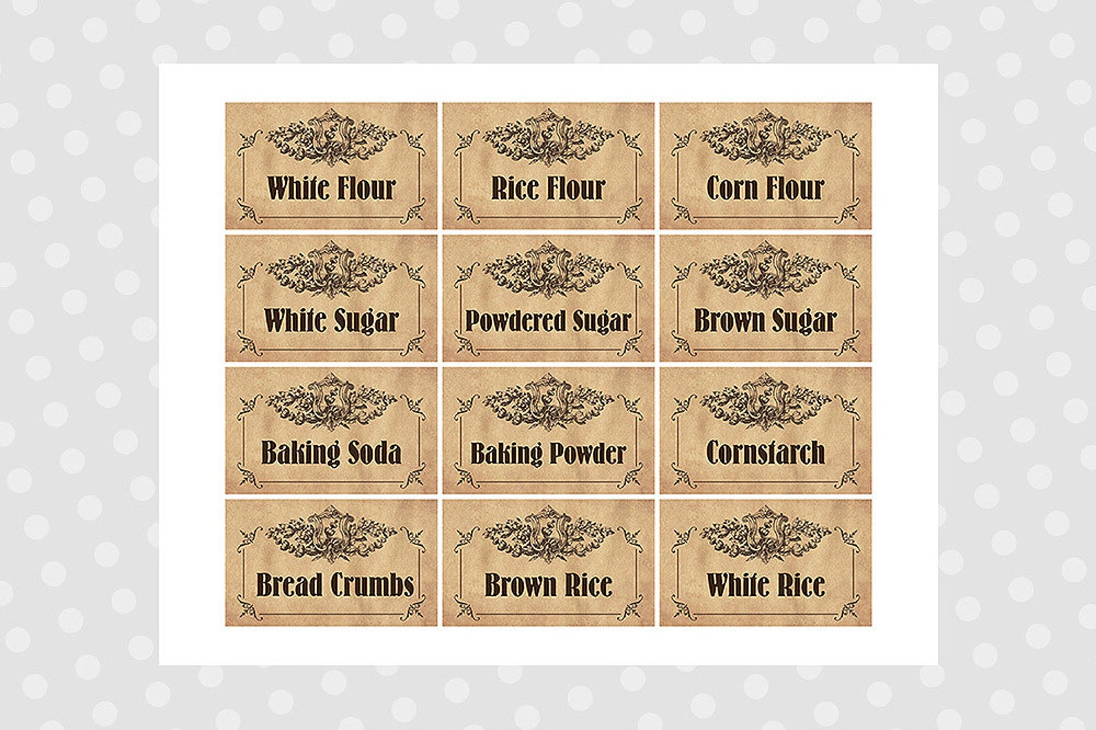 Printable Vintage Pantry Labels Mason Jar Labels Printable - Etsy