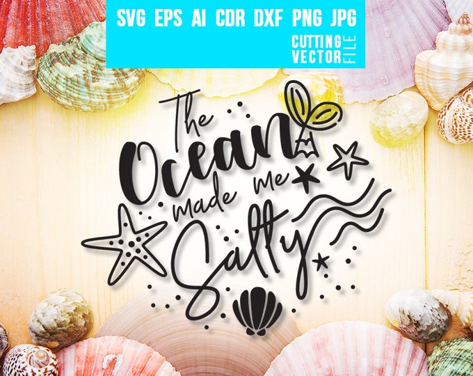Salty Vibes SVG / Silhouette Cricut File / Vector Image / - Etsy