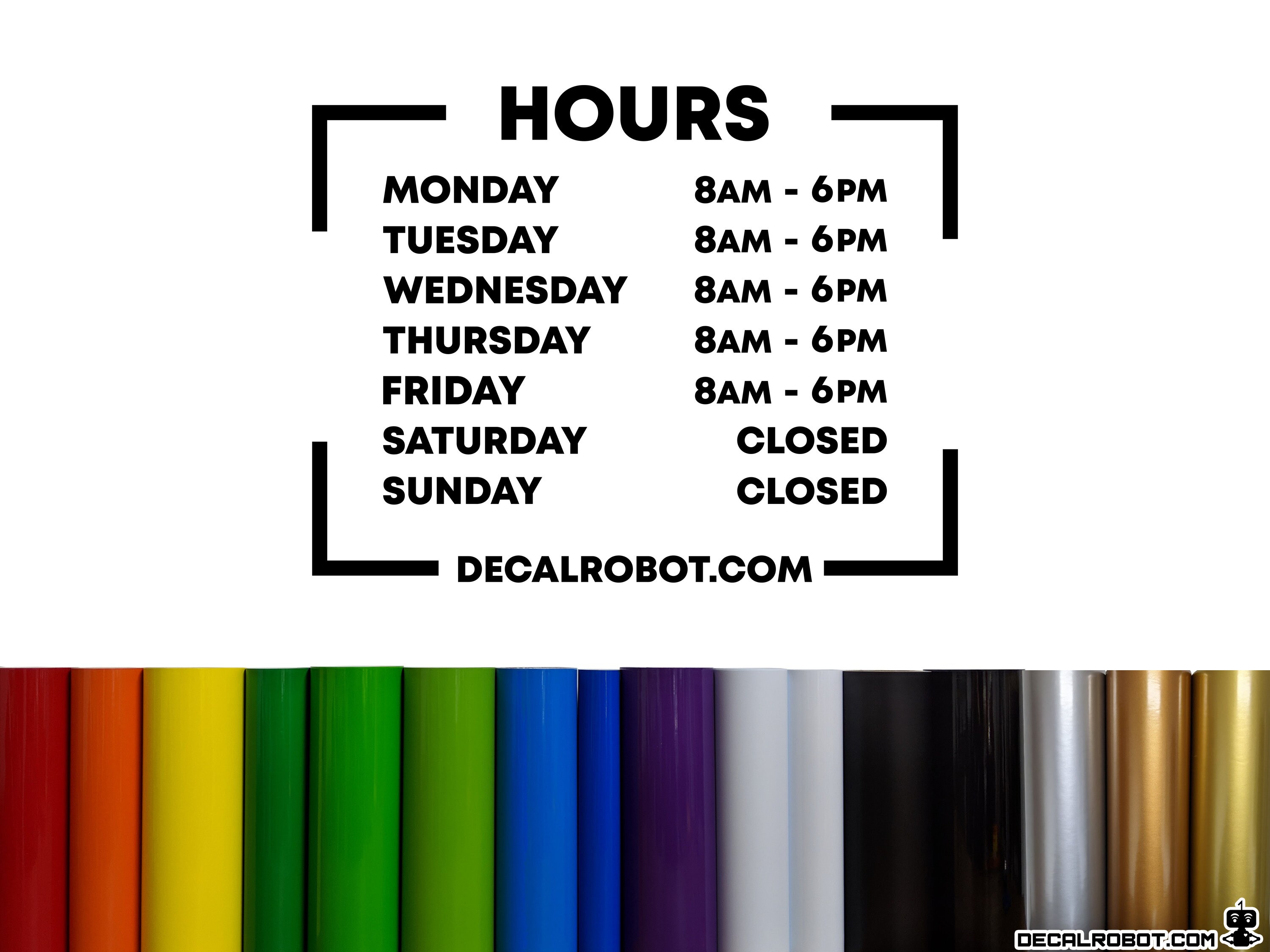 Custom Store Hours Vinyl Decal Sticker | Etsy