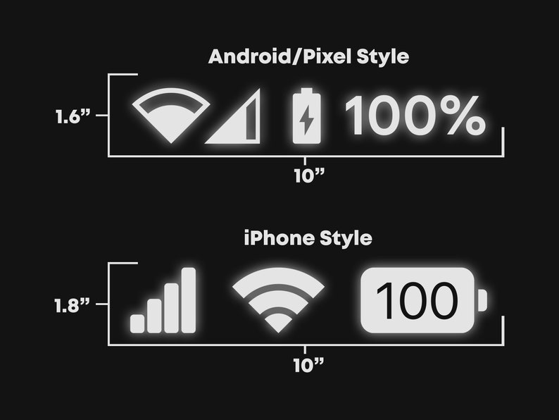 Iphone Android Status Bar Icon Reflective Car Windshield Vinyl - Etsy