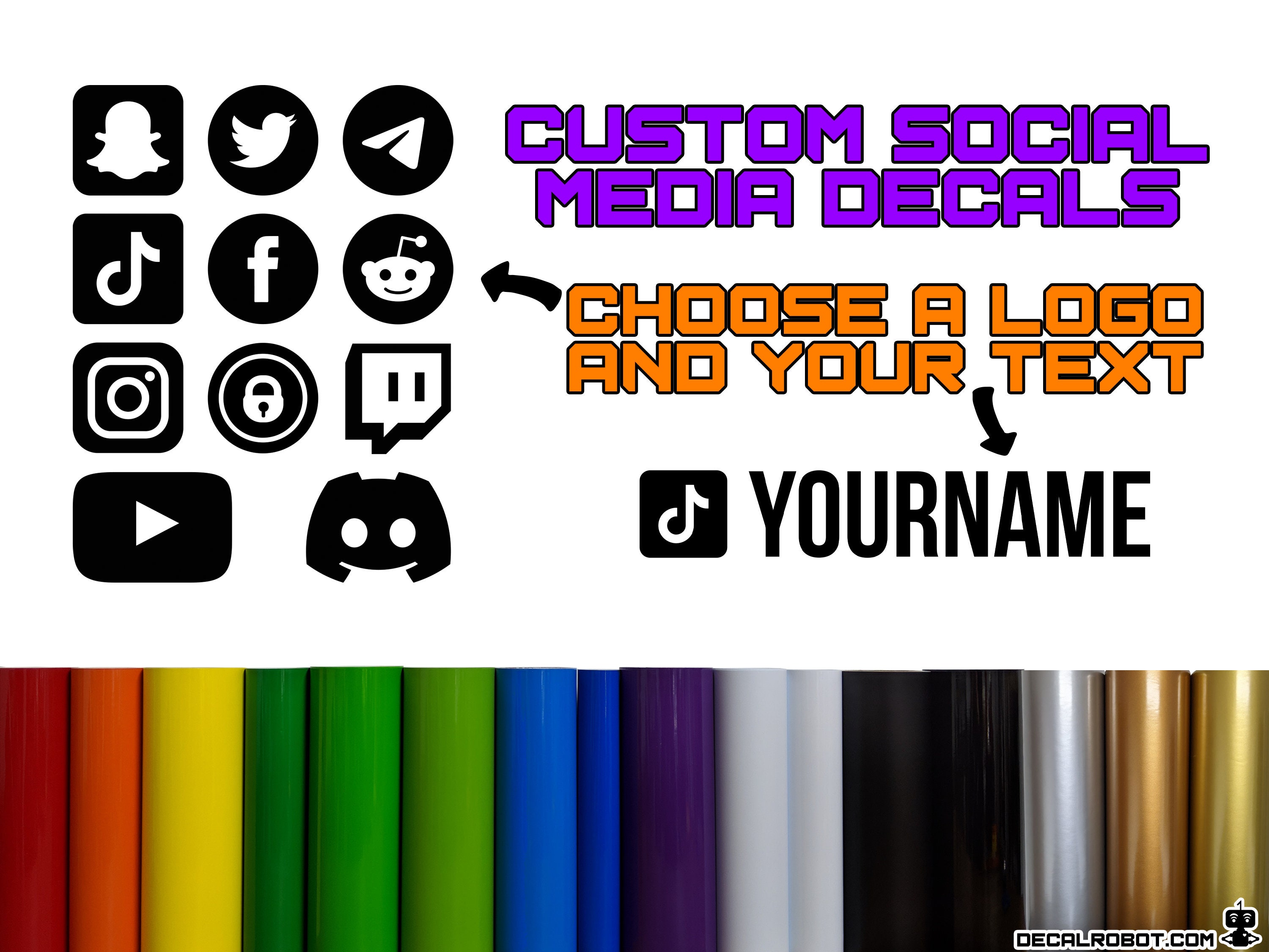 Custom Social Media Vinyl Decal Sticker | Etsy