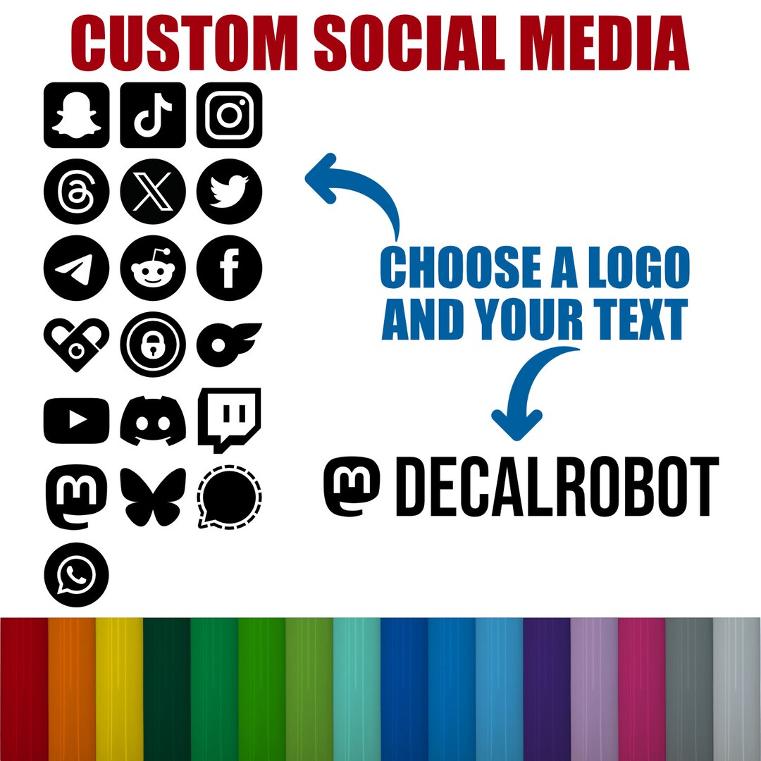 Custom Social Media Vinyl Decal Sticker - Etsy