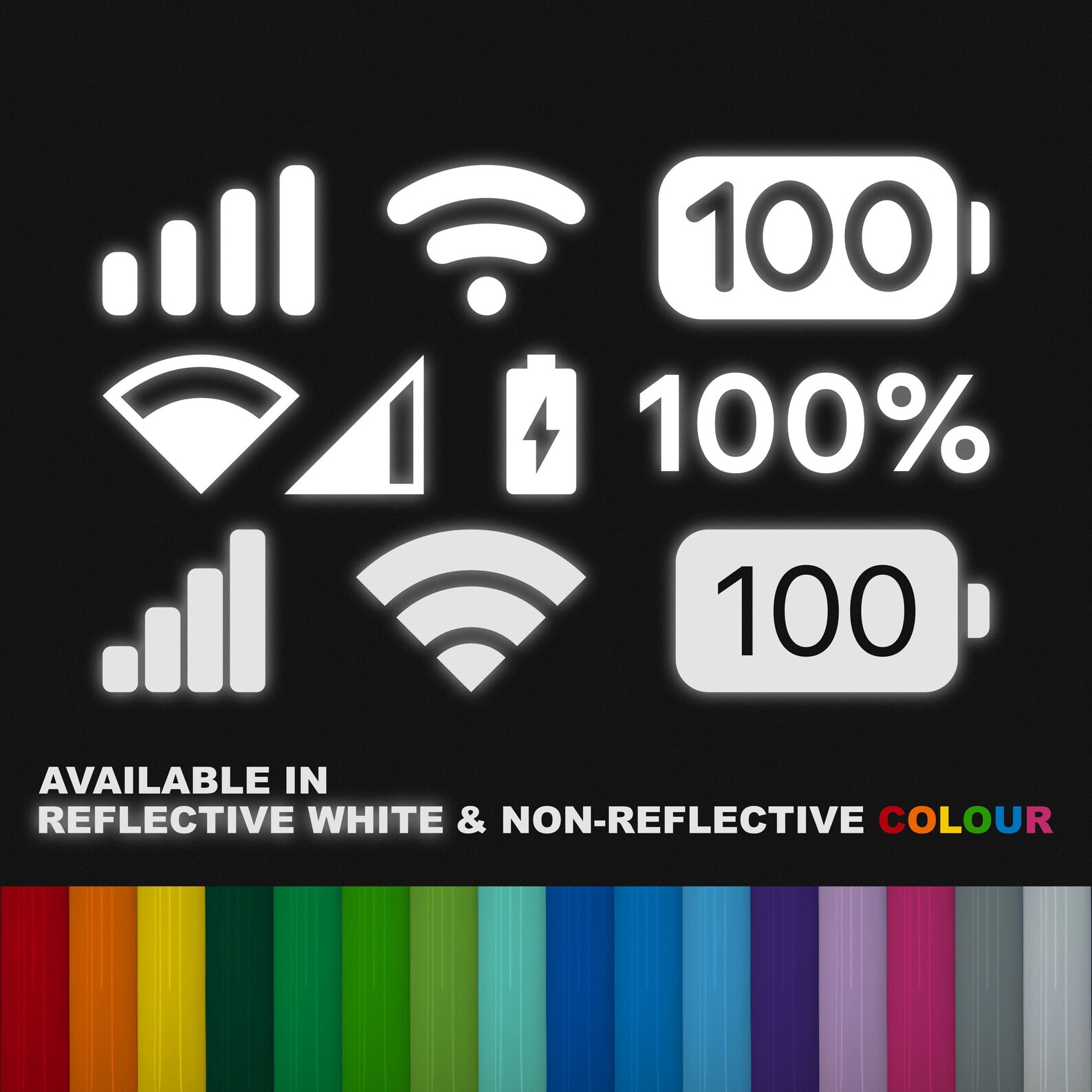IPhone Android Status Bar Icon Reflective Car Windshield Vinyl Decal ...