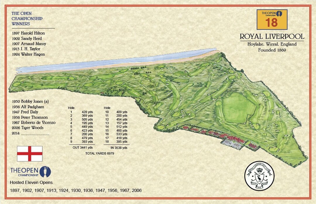 Royal Liverpool Golf Club With British Open Winners - Etsy
