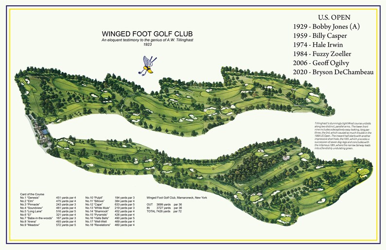 Winged Foot US Open Winners - Etsy