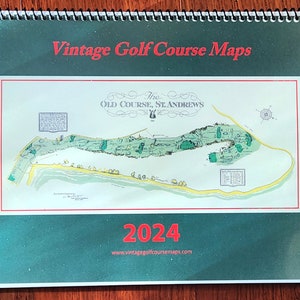 2024 Calendar by Vintage Golf Course Maps - Etsy
