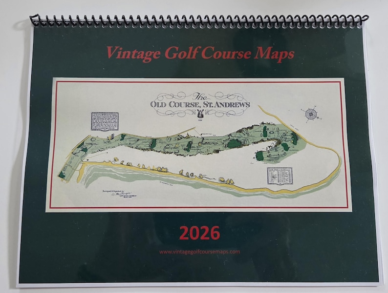 2026 Calendar by Vintage Golf Course Maps - Etsy