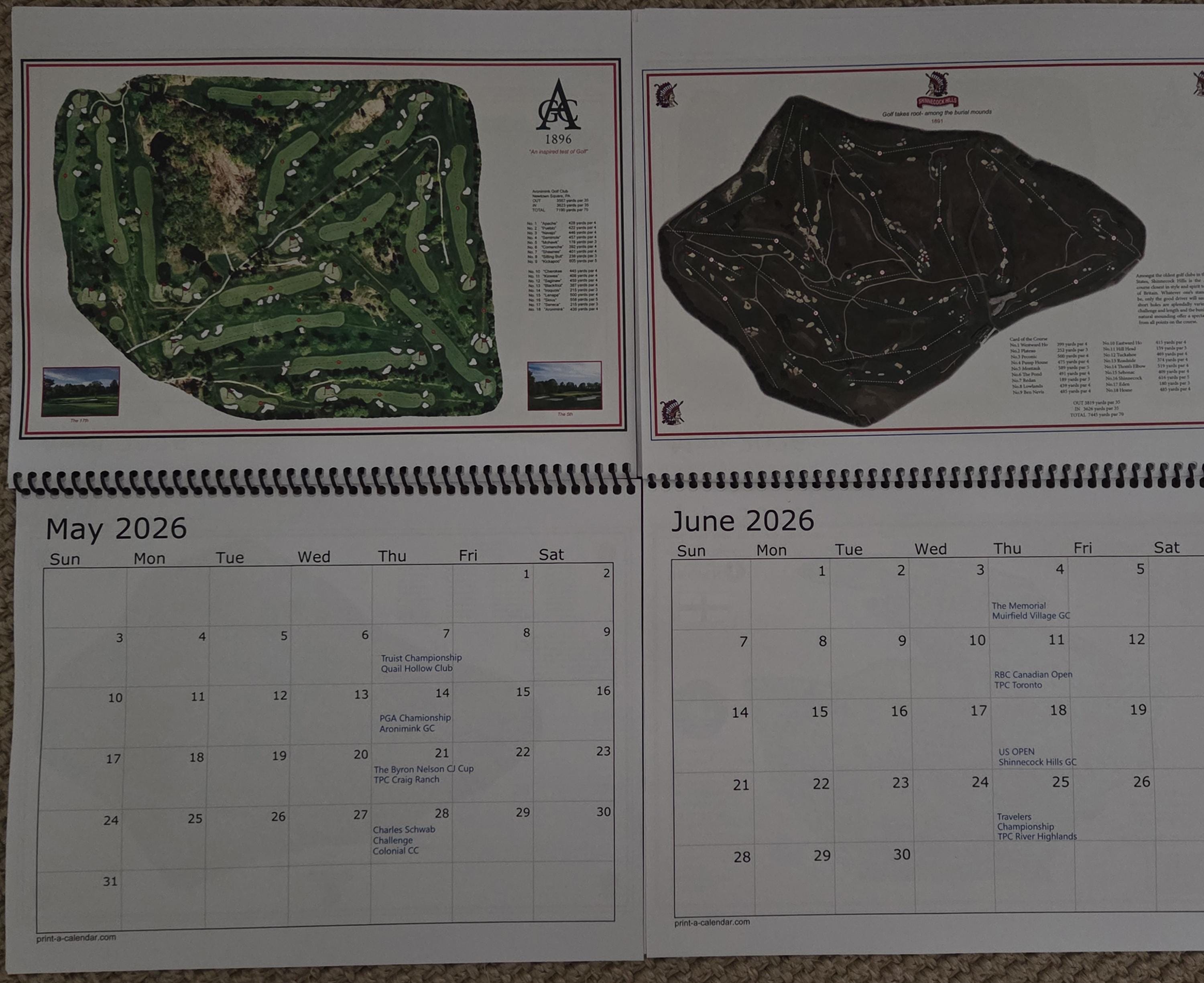 2026 Calendar by Vintage Golf Course Maps - Etsy