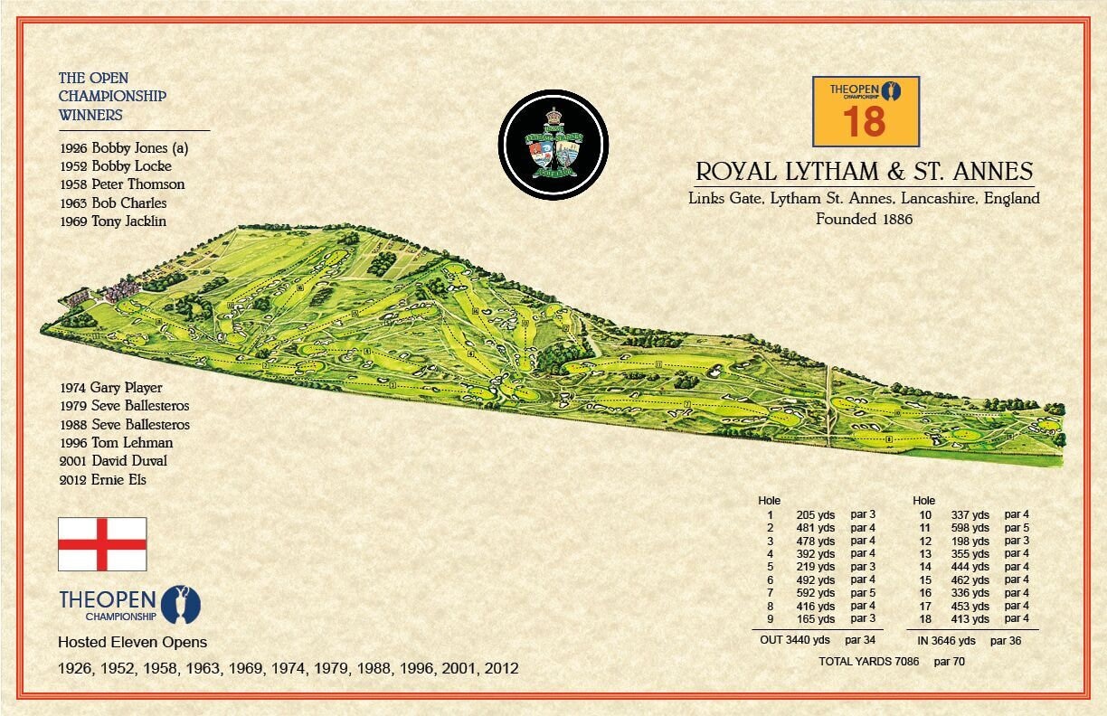 Royal Lytham & St.annes Golf Club With British Open Winners - Etsy