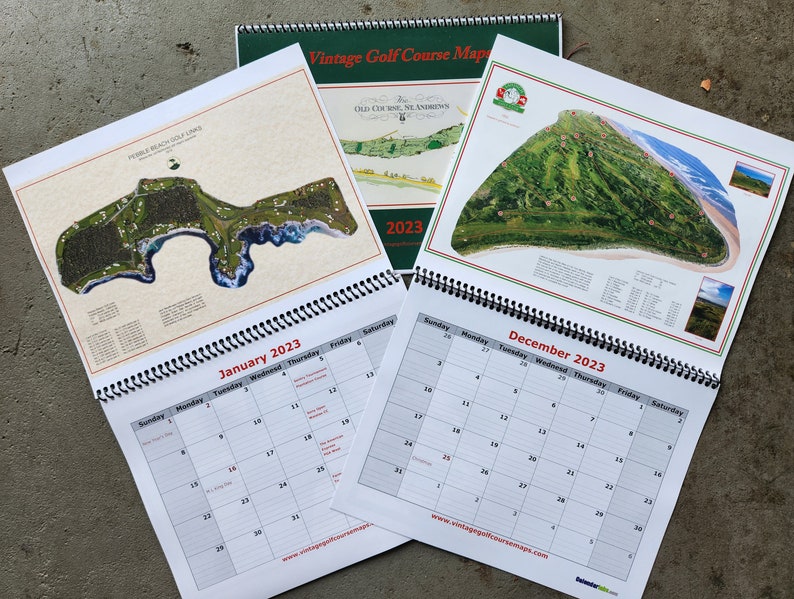 2024 Calendar by Vintage Golf Course Maps - Etsy