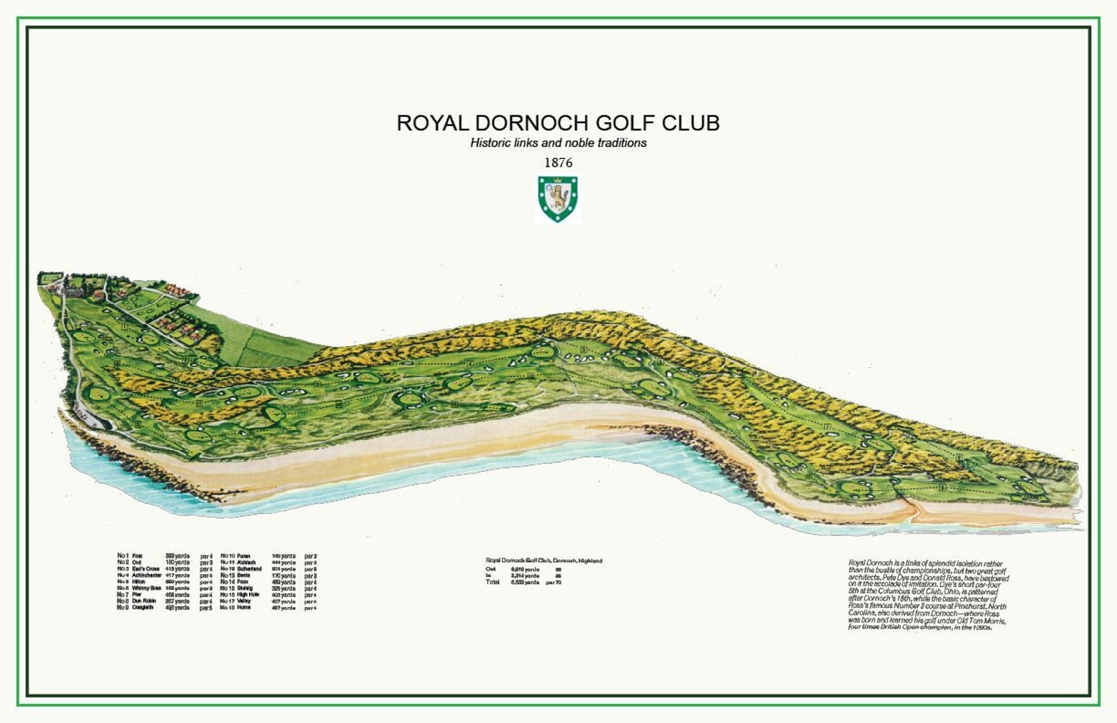 Royal Dornoch Golf Club - Etsy UK