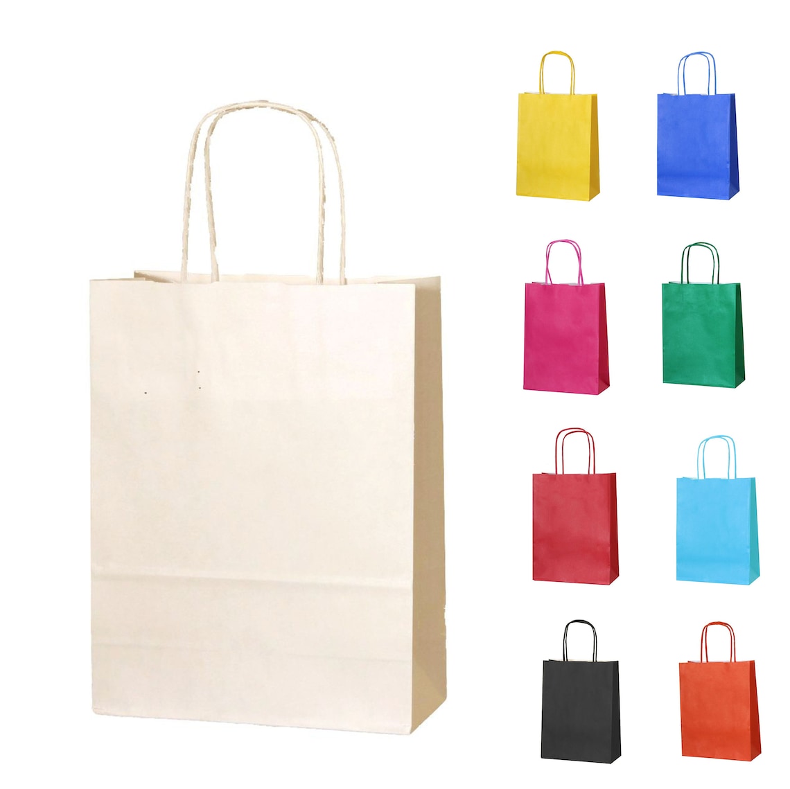 10 Colour Paper Party Gift Bags With Twist Handles for | Etsy
