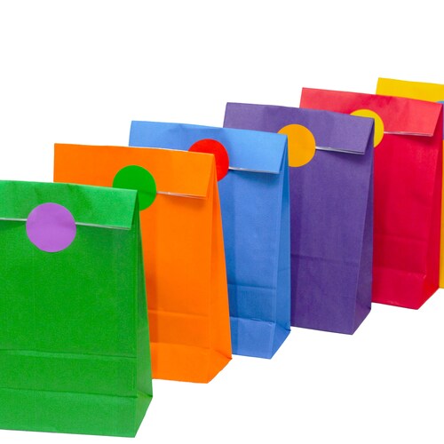 Paper Party Bags With Stickers Choose Your Quantity - Etsy UK