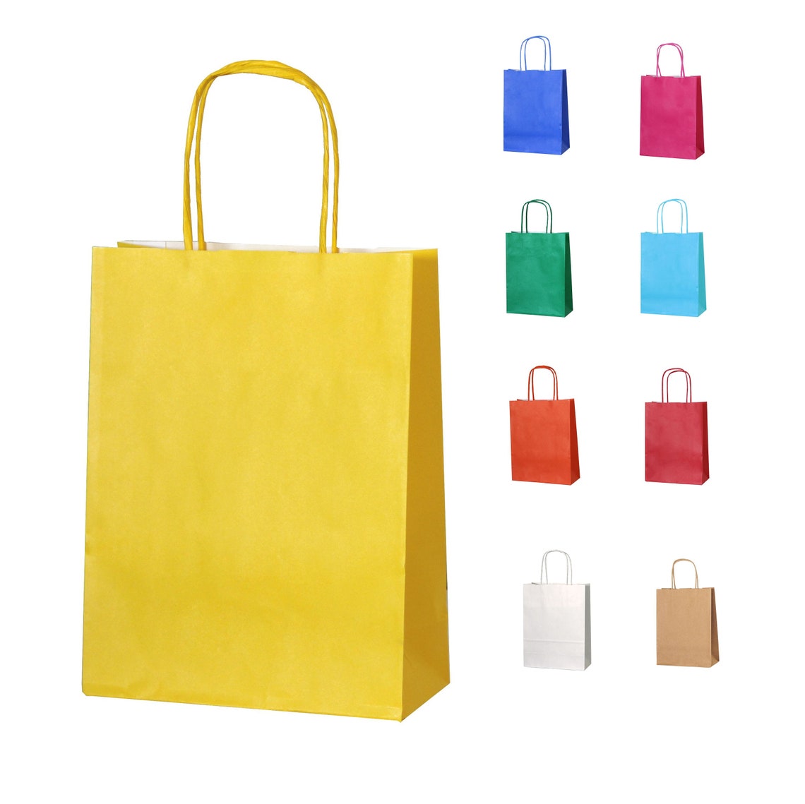 10 Colour Paper Party Gift Bags With Twist Handles for | Etsy