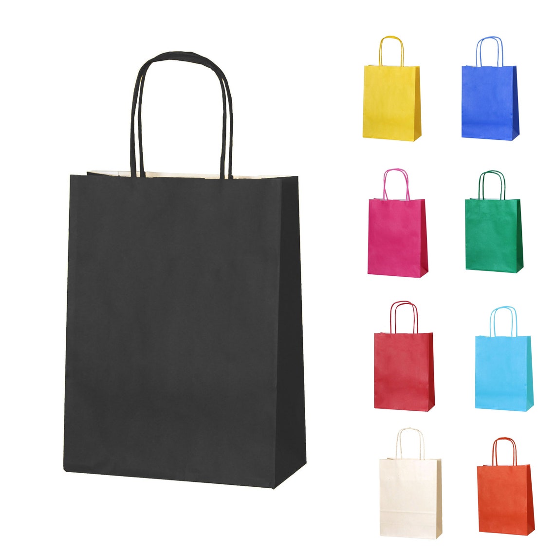 10 Colour Paper Party Gift Bags With Twist Handles for | Etsy